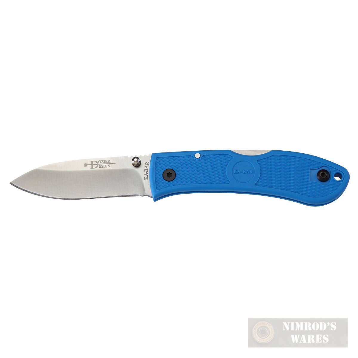 Ka-Bar DOZIER HUNTER KNIFE Folding 3" Thumb Stud BLUE 4062BL - Pocket ...