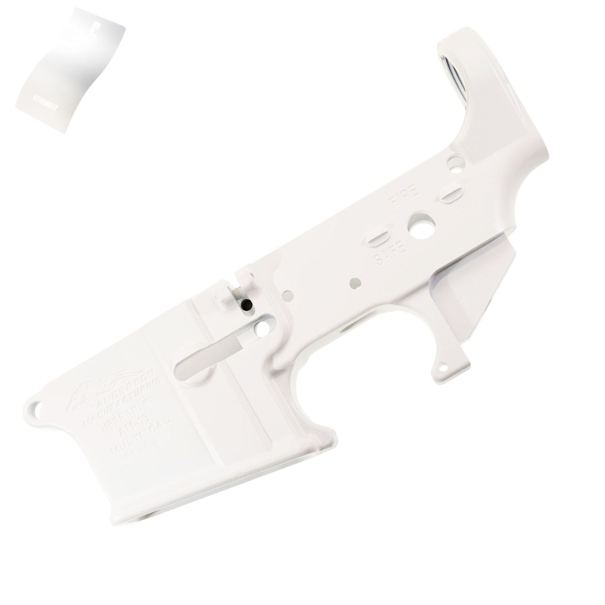 AR-15 Stripped Lower Receiver - Cerakote White - AR15 Lowers at GunBroker.com : 1093606063