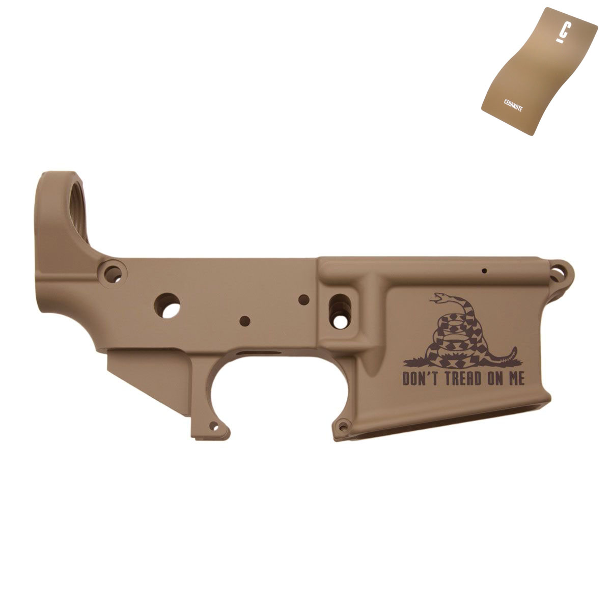 AR-15 Stripped Lower Receiver-Don't Tread Me-FDE - AR15 Lowers at ...