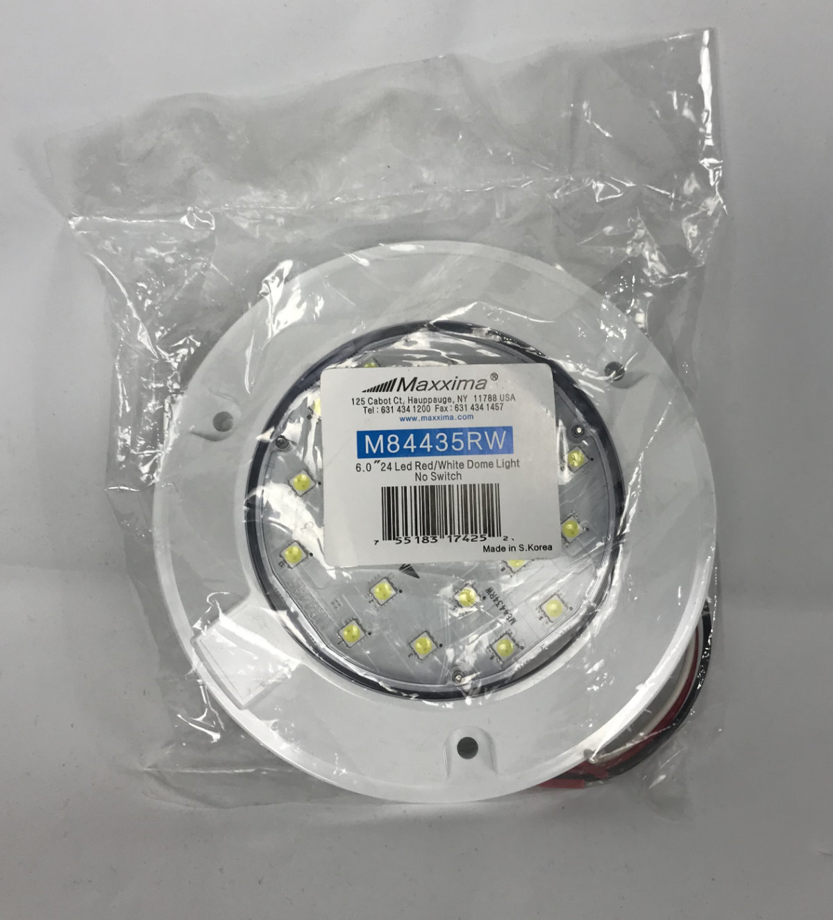 Maxxima 6" LED Red / White Dome Light (24 LED) No Switch ~ M84435RW ...