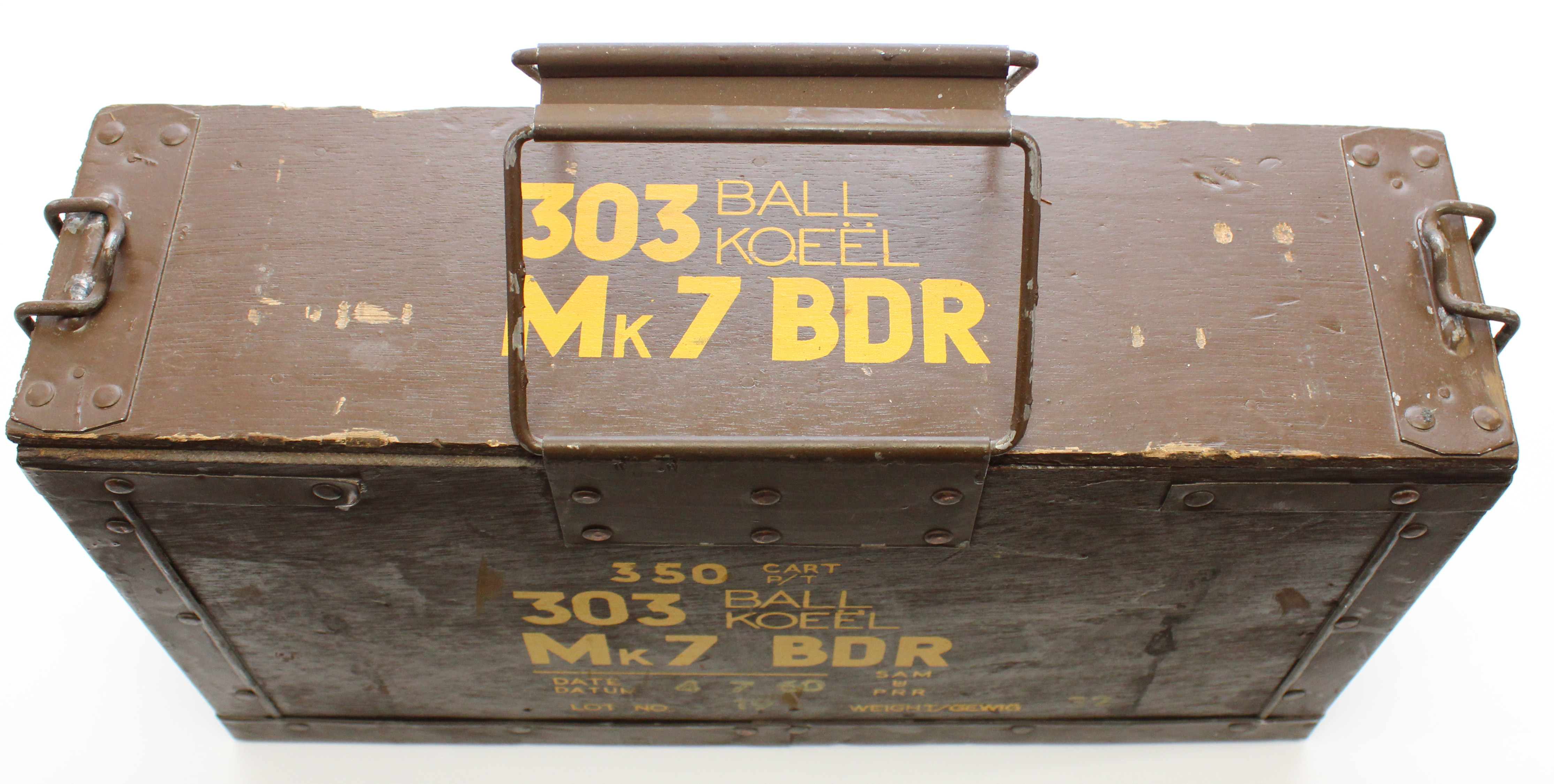 150 Rounds Mk7 303 Brit FMJ Ball Brass Ammuniton in Bandoliers Crate ...