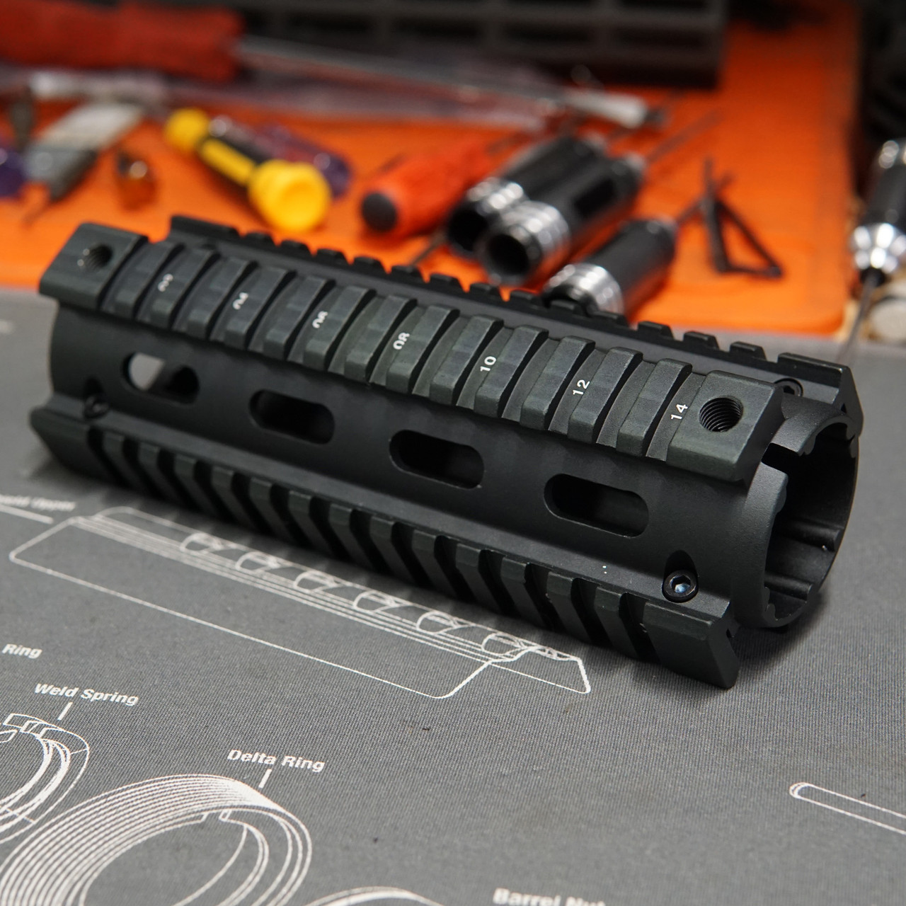Aim Sports AR-15/M4 Drop In Quad Rail Hand Guard Carbine Length ...