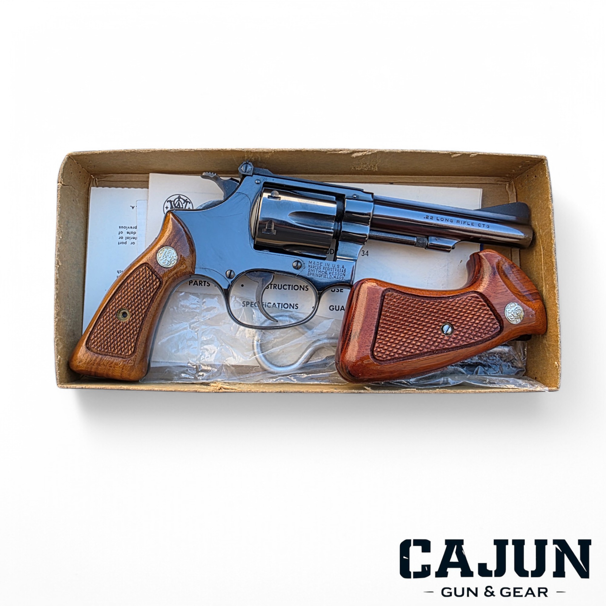 Smith & Wesson 34-1 Kit Gun 1968 .22 LR 4" Barrel Blued original box ...