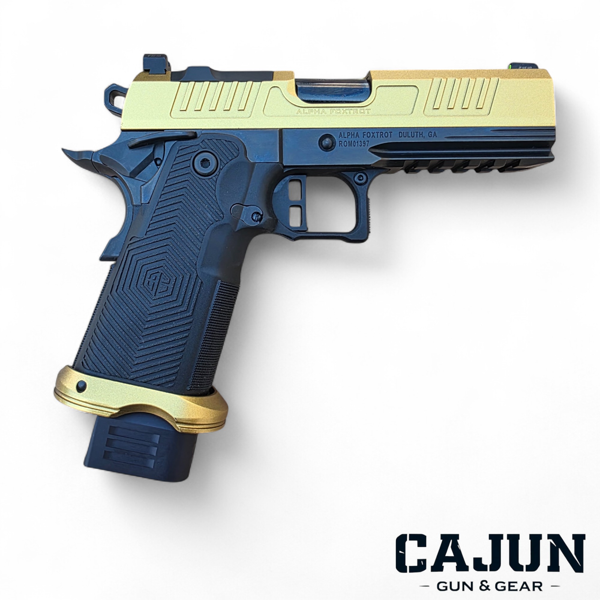 Alpha Foxtrot AF1911-Romulus 9MM 4.25IN RMSC Bull Ramped CER FX Gold ...