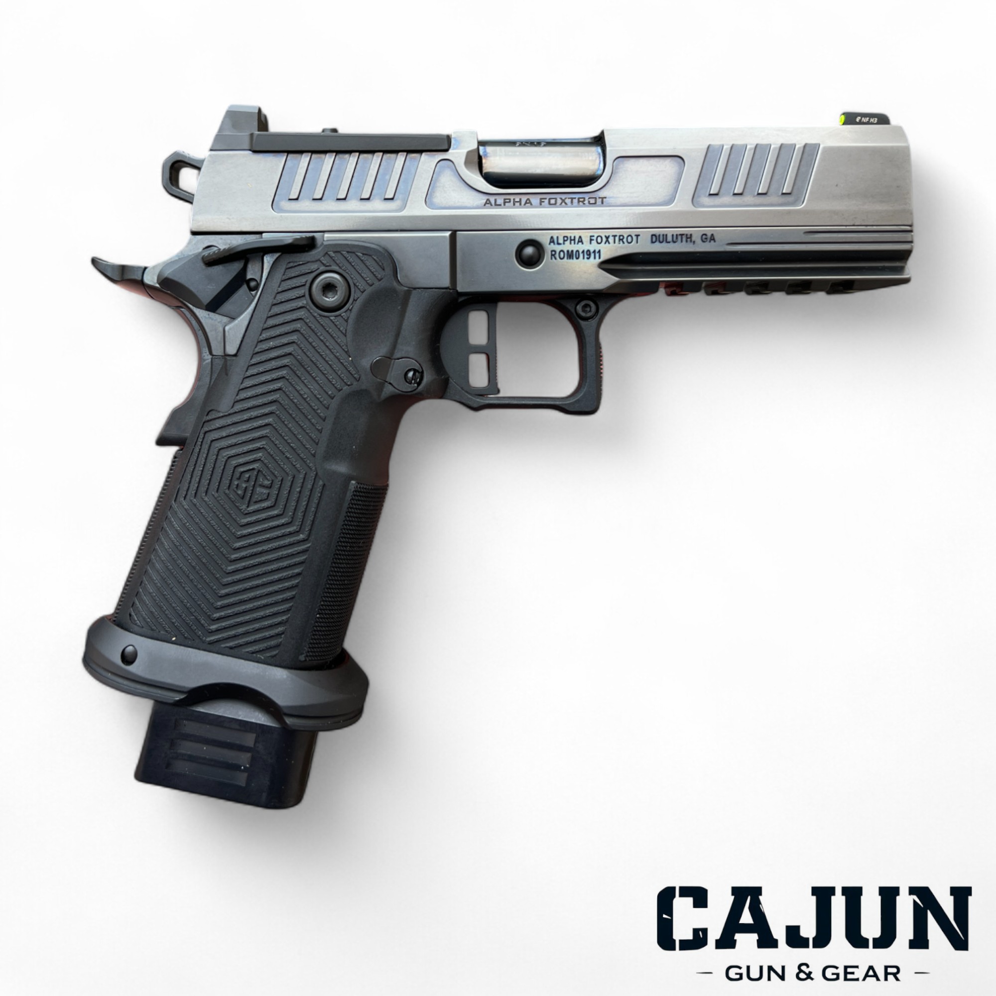 Alpha Foxtrot AF1911-ROMULUS 9mm 4.25 MOS ADAPTER BULL Polished DLC ...