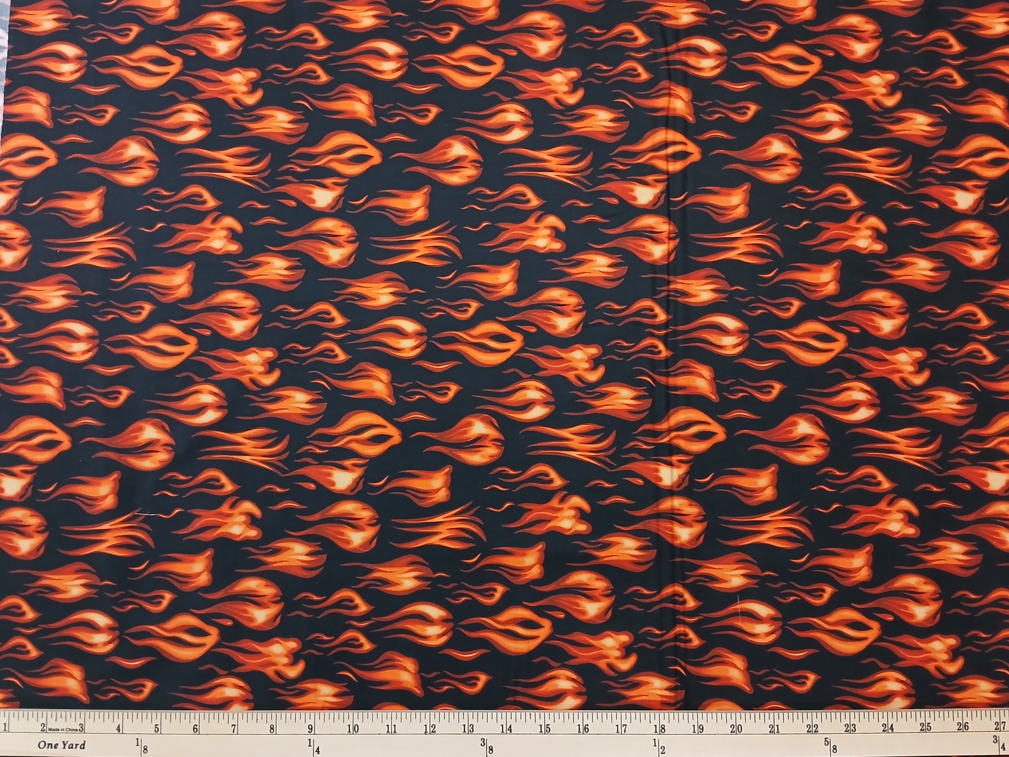 Cotton Chillin & Grillin Fire Flames Hot Grill Benartex Cotton Fabric ...
